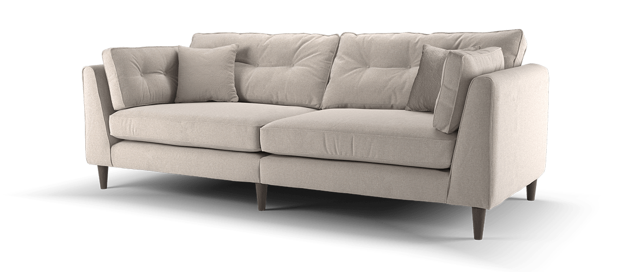 Sofa Bed Beige Faux Leather Modern Living Room Convertible 3 Seater Armless Minimalistic Design Beliani