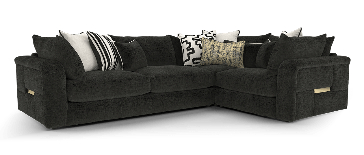 Black Corner Sofas | Black Leather & Fabric | Sofology